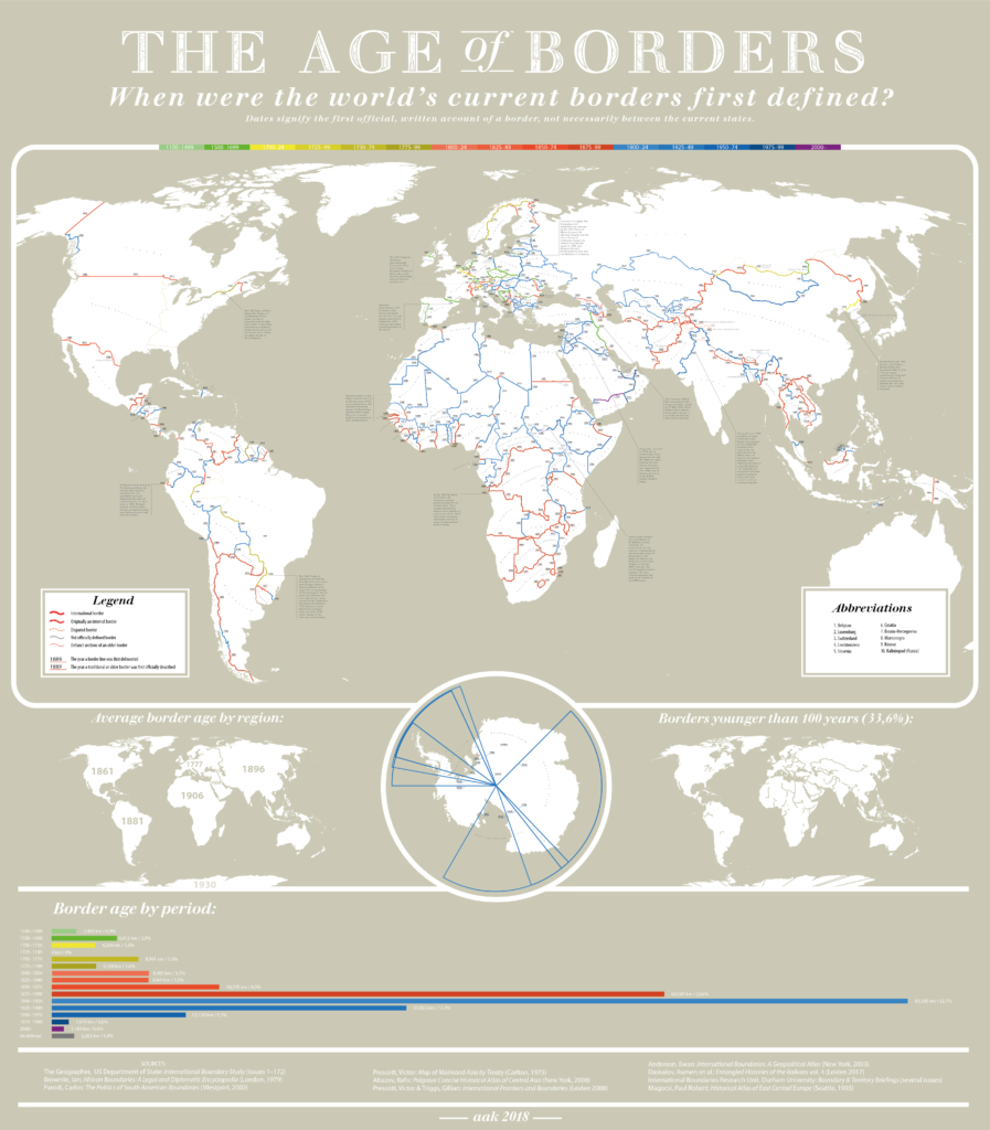 Map : Map of all the world’s international borders by the date of ...