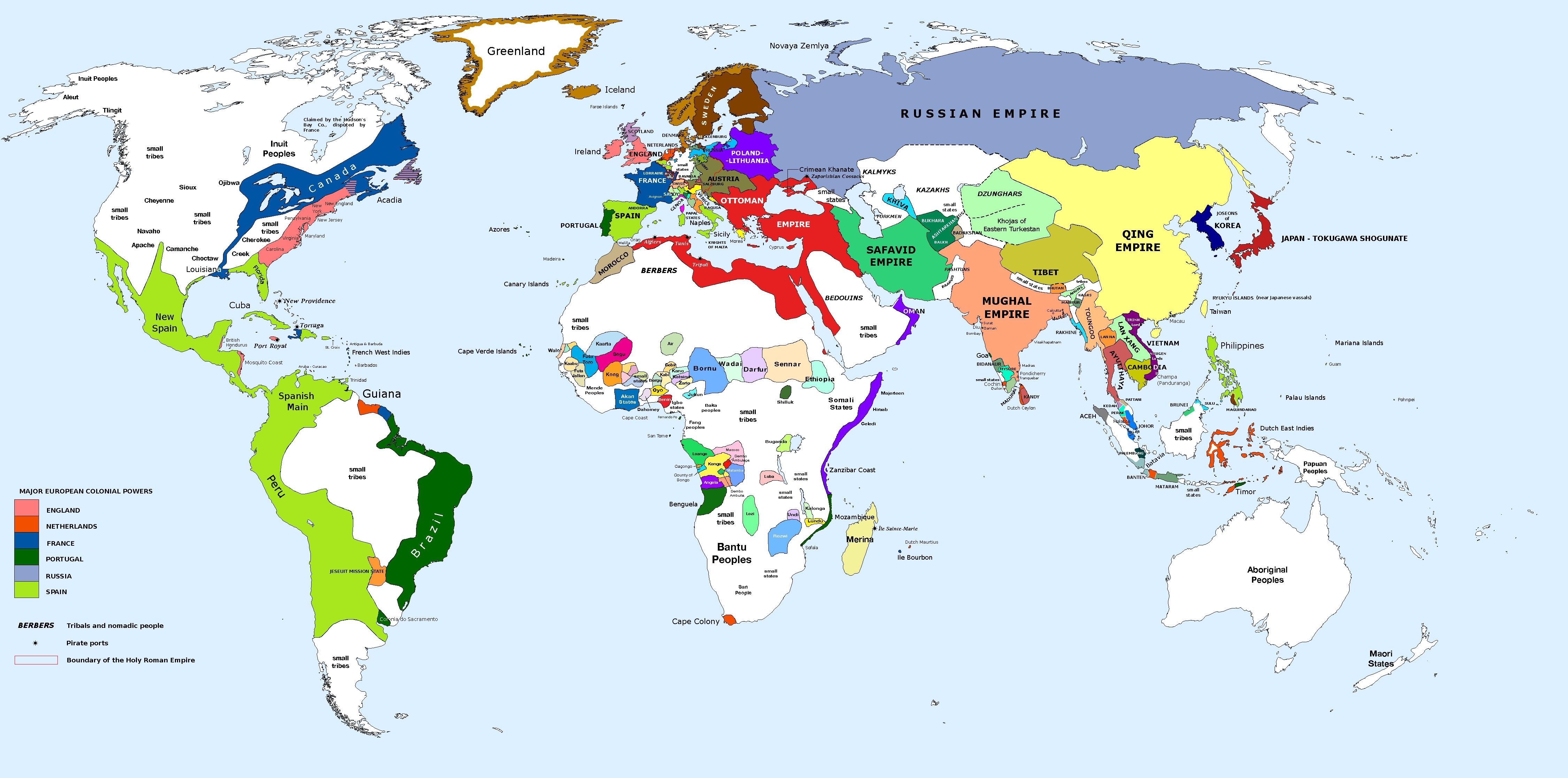 Map Map Of The World Circa 1700 A D Infographic tv Number One