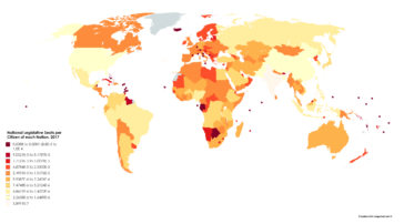 Map : National Legislative Seats per Citizen of each Nation, 2017 ...