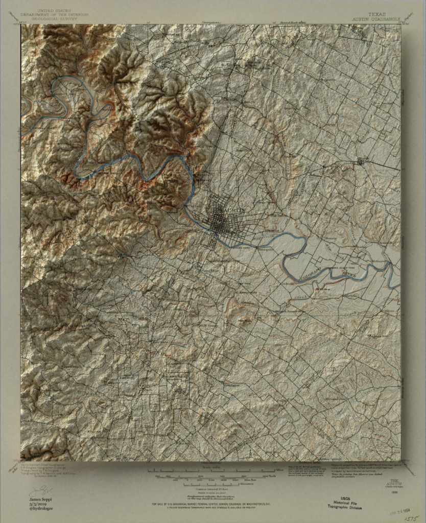 Map : [OC] Austin 3D shaded relief topo map – Infographic.tv – Number ...