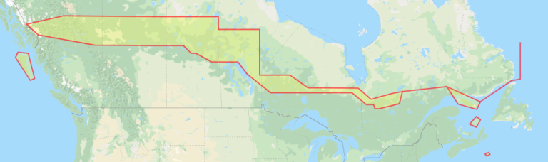 Map : [OC] The Boundary Between Northern and Southern Canada as Defined ...