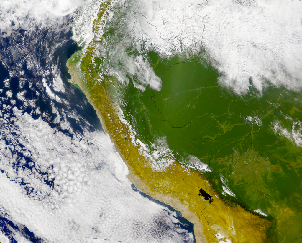 Map : Satellite image of western South America in July – Infographic.tv ...