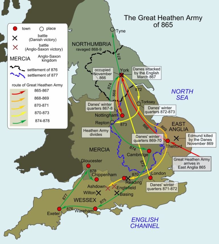 Map : The Great Heathen Army of 865 – Infographic.tv – Number one ...