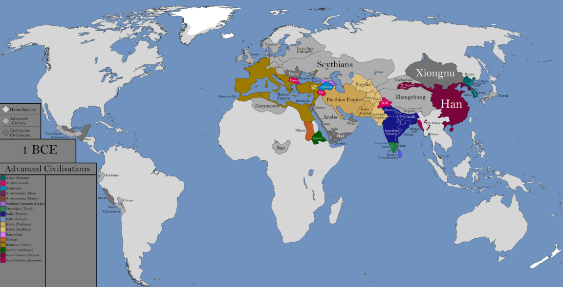 Map : The World in 1 BCE [4136 x 2116] – Infographic.tv – Number one ...