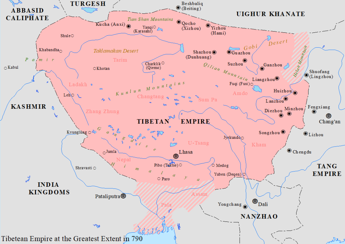 Map : Tibetan Empire at its greatest extent - Infographic.tv - Number ...