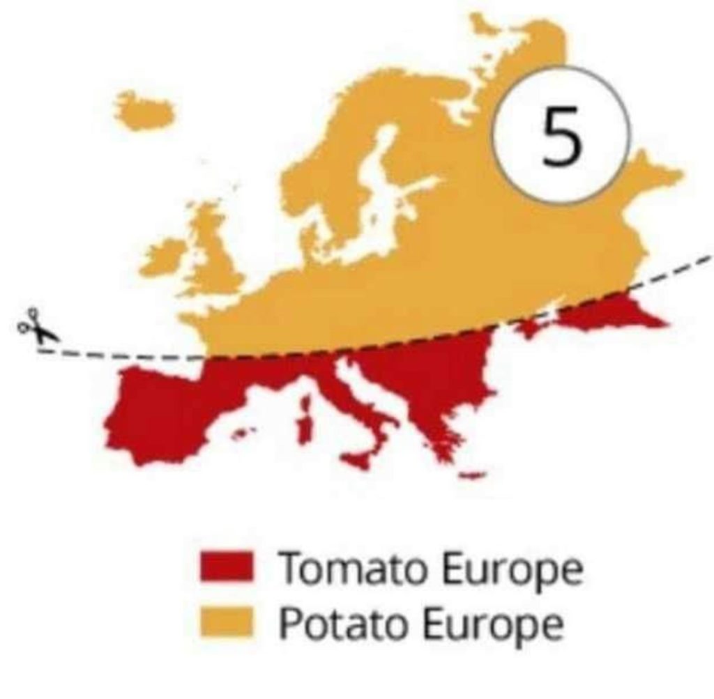 Map : Tomato vs Potato Europe – Infographic.tv – Number one ...