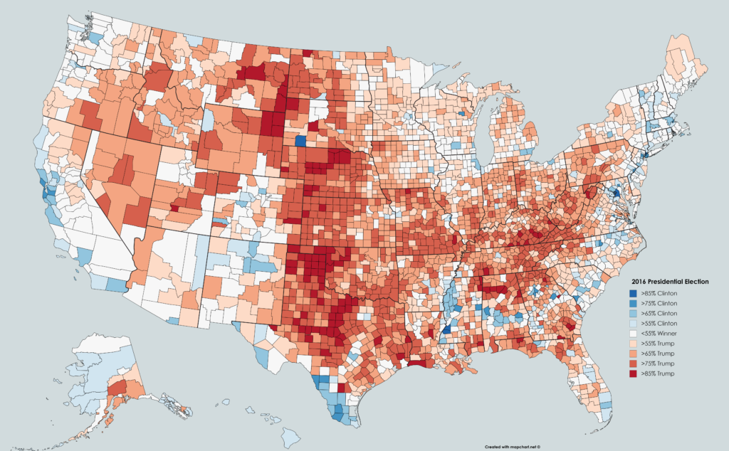 Map : Took me 5 months to make: the 2016 US Presidential Election, by ...
