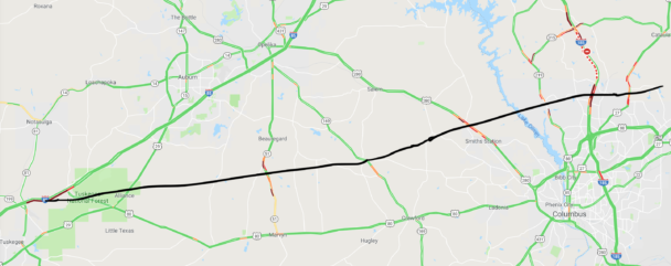 Map : Tornado Path Seen on Google Maps Traffic (2880×1140 ...