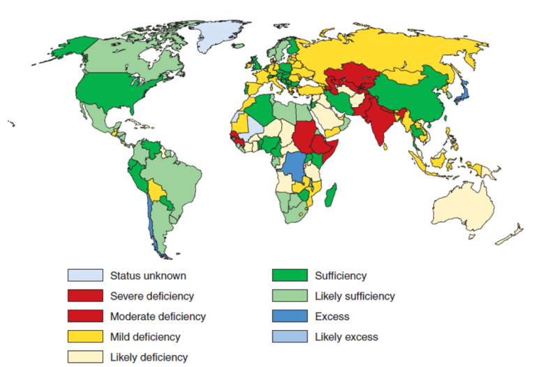 Map : Worldwide Iodine Nutrition – Infographic.tv – Number one ...