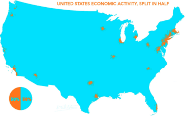 Visual : Half of US GDP is created in a handful of cities located near ...