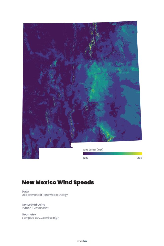 data visualization : [OC] New Mexico Wind Speeds Rendering ...
