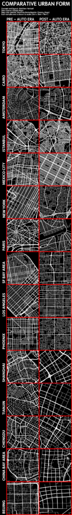 Map : Comparing Pre- and Post-Automobile Urban Form in Different Cities ...