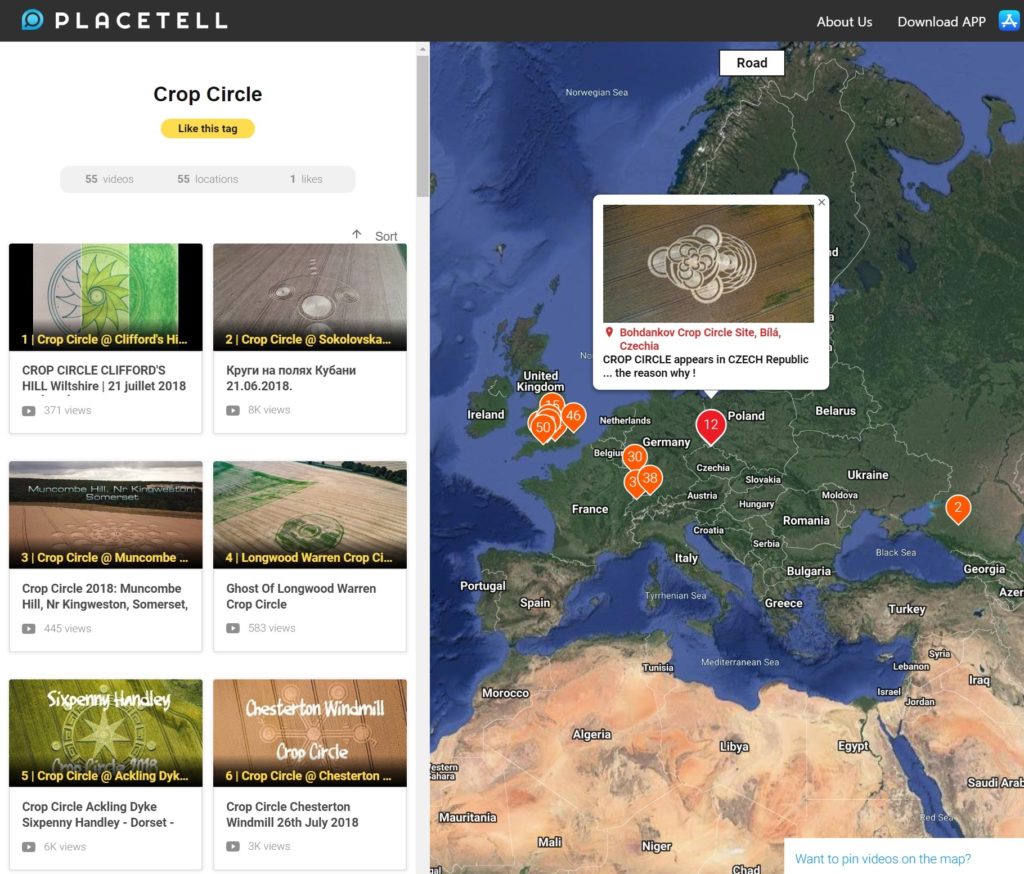 Map : Global Crop Circles Video Open Map with Accurate Locations ...