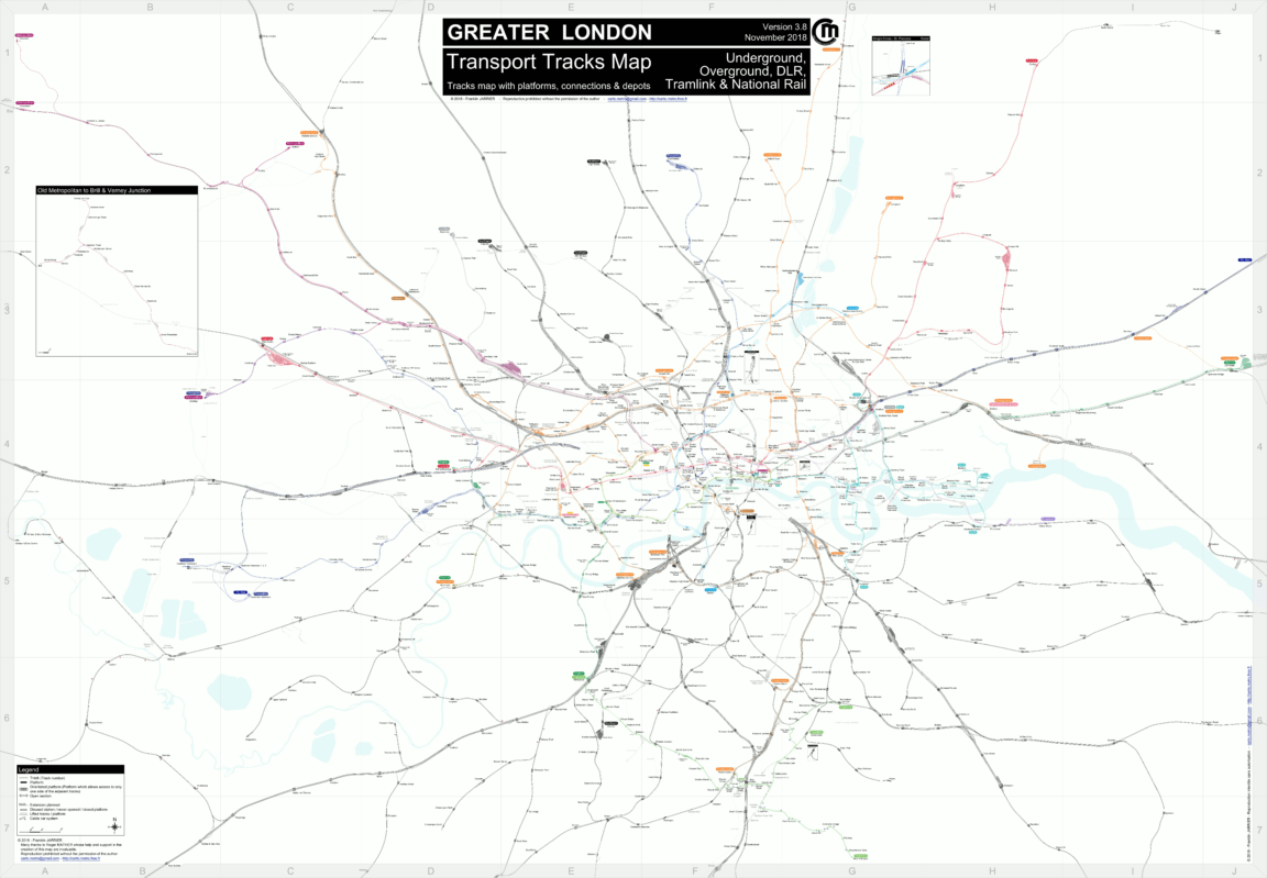 Map : Greater London Transport Tracks Map – November 2018 – Infographic ...