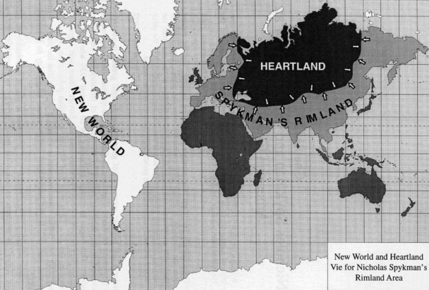 Map : Illustration of a geostrategic idea – Nicholas John Spykman: “Who ...