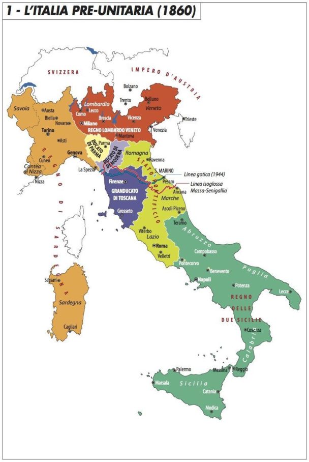 Map : Italy pre-unification 1860 – Infographic.tv – Number one ...