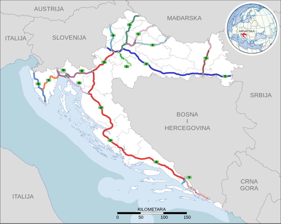 Map : Map of highway network in Croatia – Infographic.tv – Number one ...