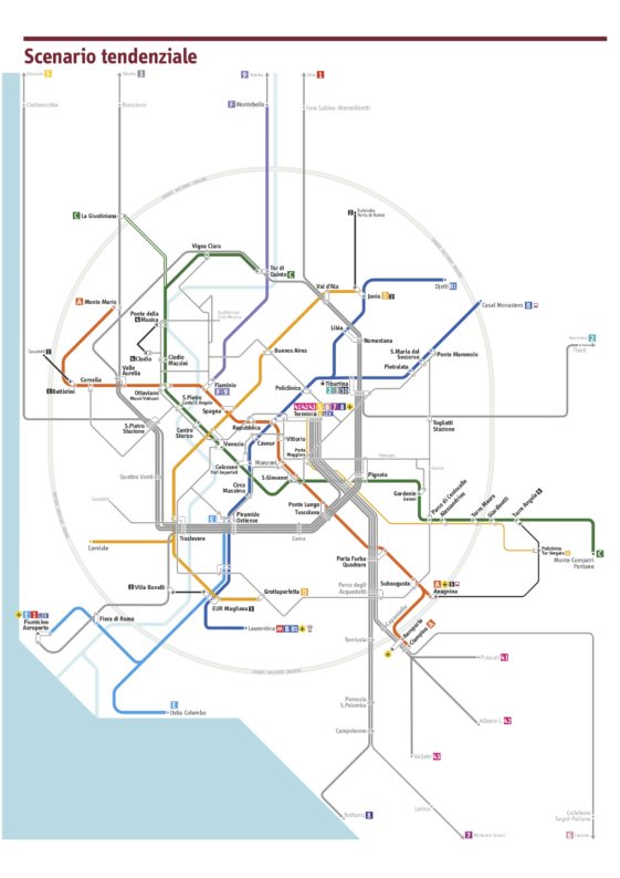 Map : Map of the future rail transport in Rome, Italy – Infographic.tv ...