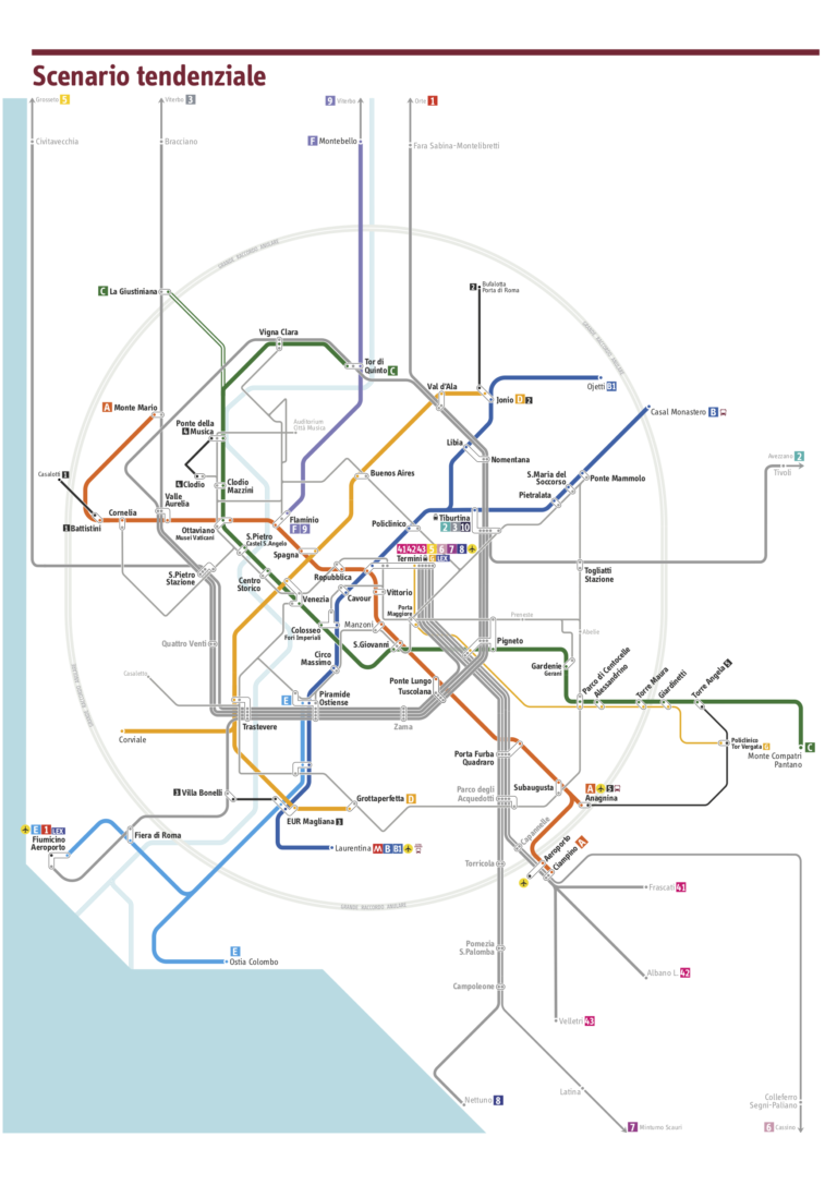 Map : Map of the future rail transport in Rome, Italy – Infographic.tv ...