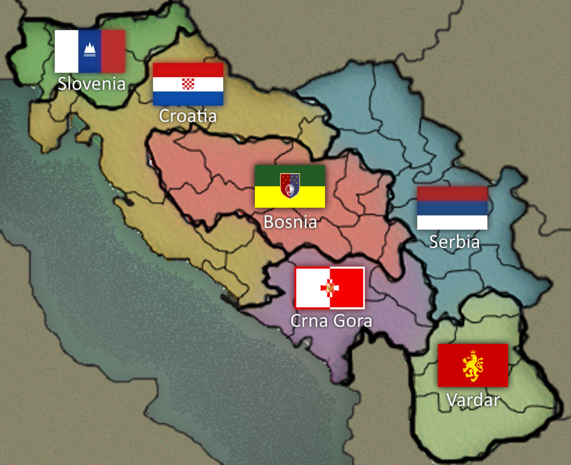 Map : Modern Yugoslavia map using banovias of Yugoslavia and 2 ...