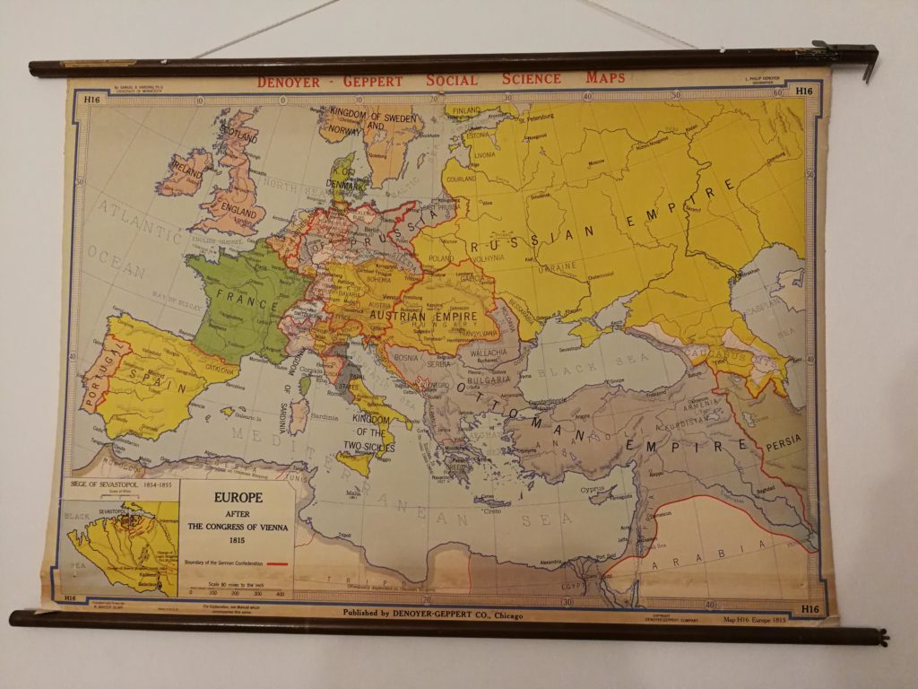 Map : Old wall map of Europe in 1815. Got it at a flee market ...