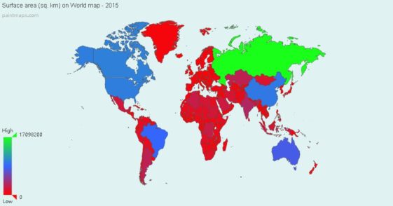 Map : Surface Area of Countries. – Infographic.tv – Number one ...