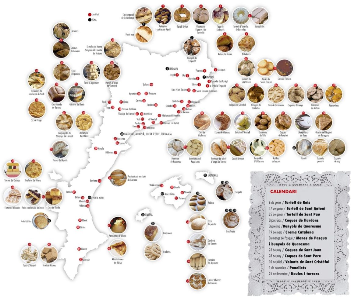 Map : Sweets in Catalan speaking areas – Infographic.tv – Number one ...