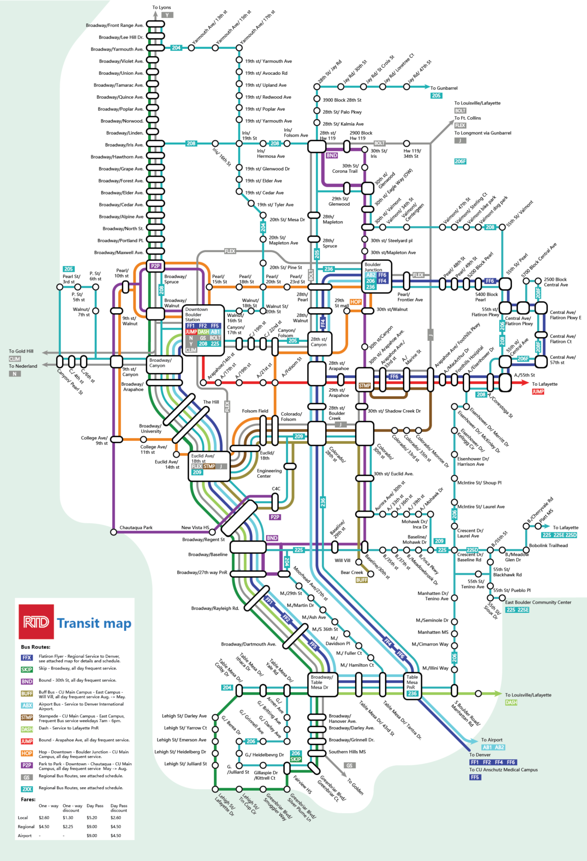 Map : Transit map of Boulder, CO – Infographic.tv – Number one ...