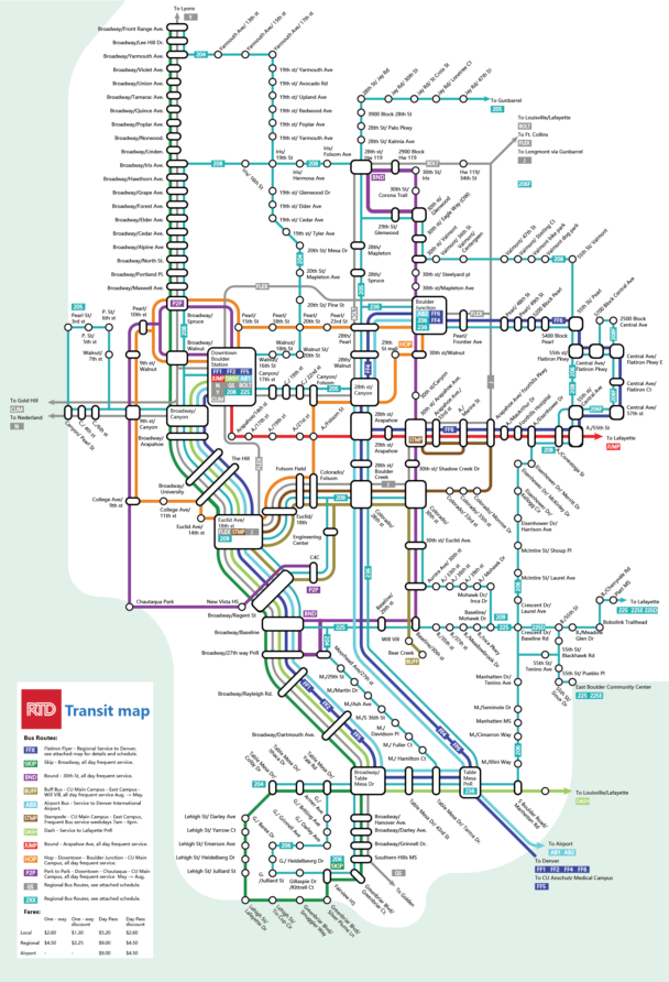 Map : Transit map of Boulder, CO – Infographic.tv – Number one ...
