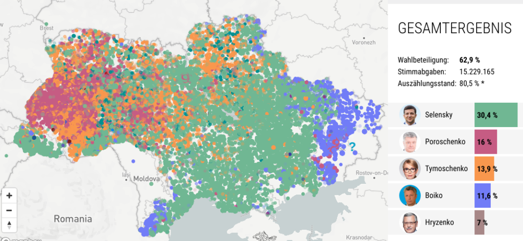 Map : Ukrainian presidential election 2019 – Infographic.tv – Number ...