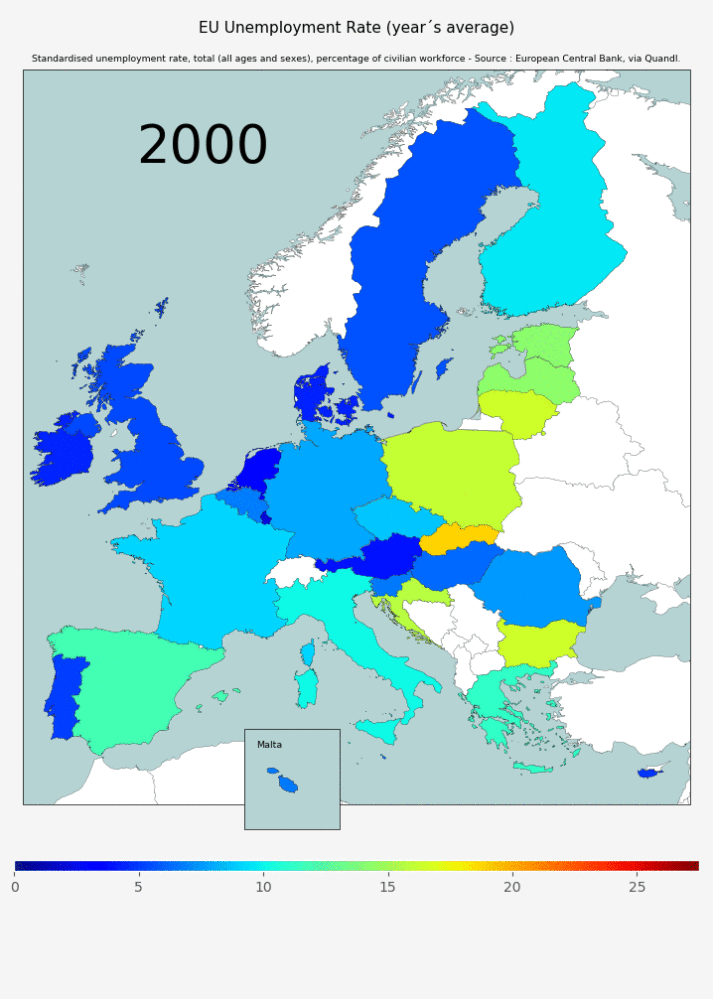 Map : Unemployment rate in Europe – Infographic.tv – Number one ...