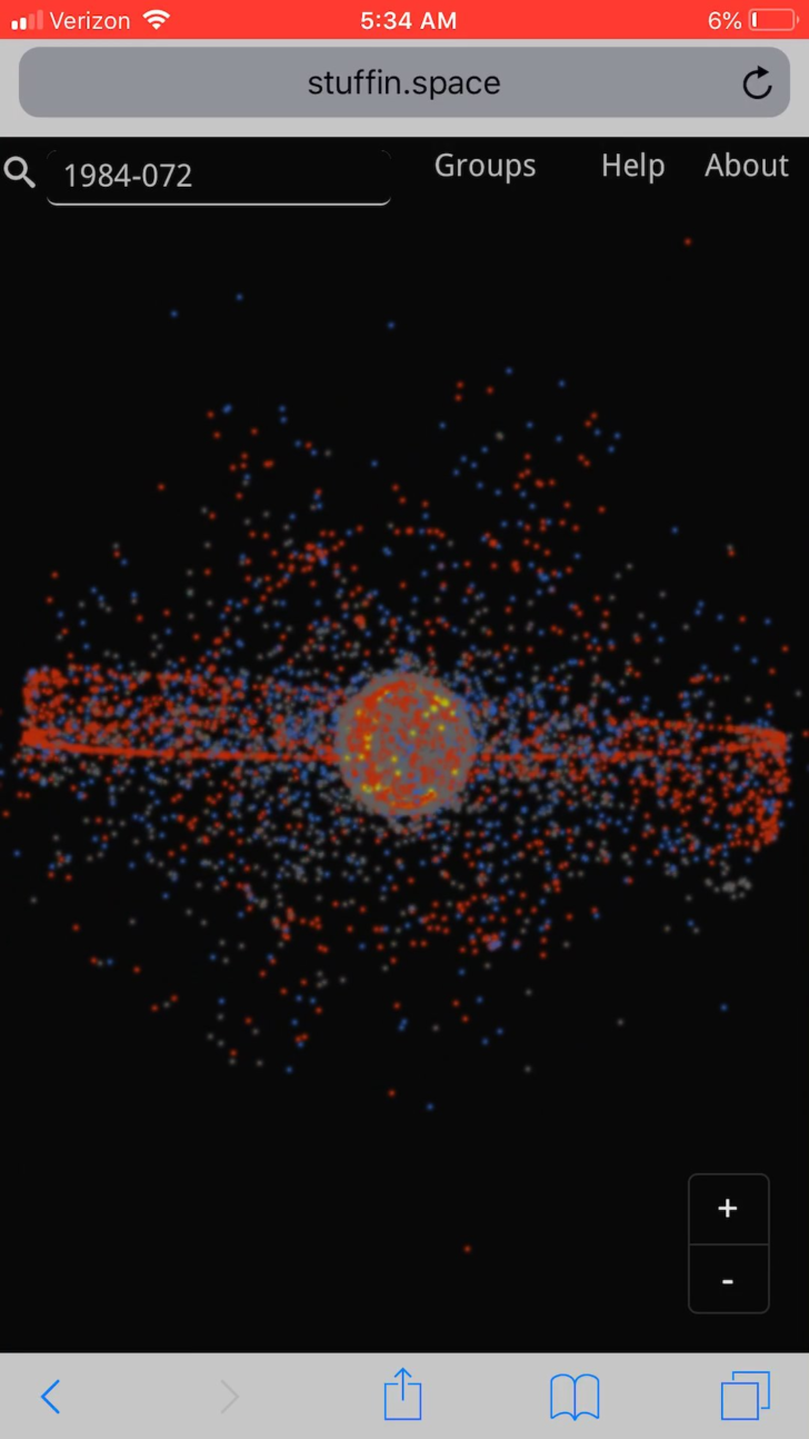 Map : All space debris currently orbiting Earth. Interactive link in ...