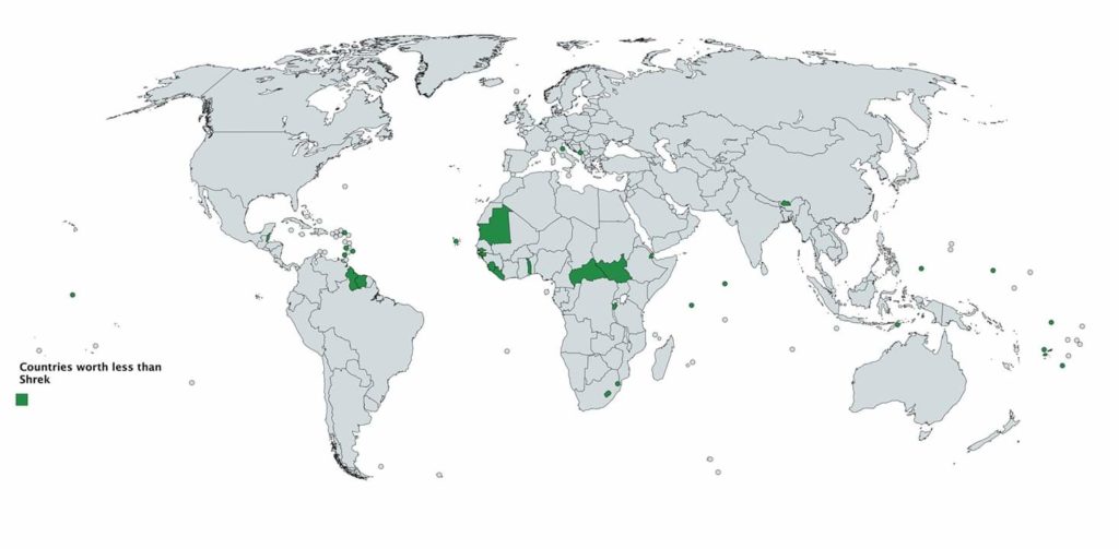 Map : As a media franchise, Shrek is worth $5.74bn. Here is a map ...