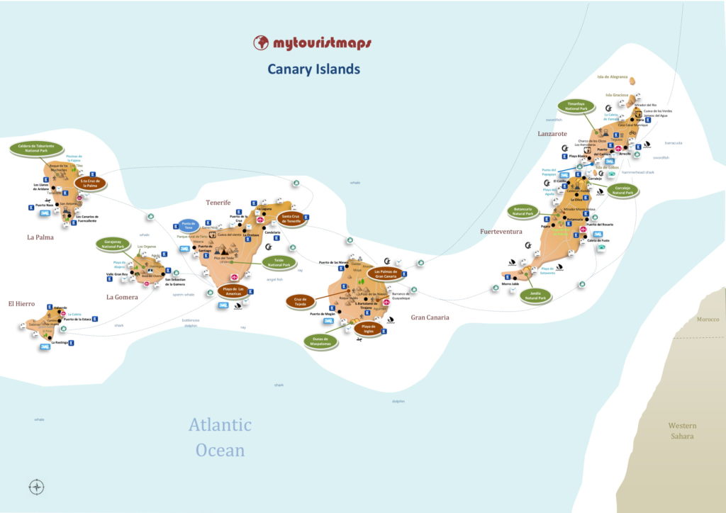 Map : Best to see in Canary Islands – Infographic.tv – Number one ...