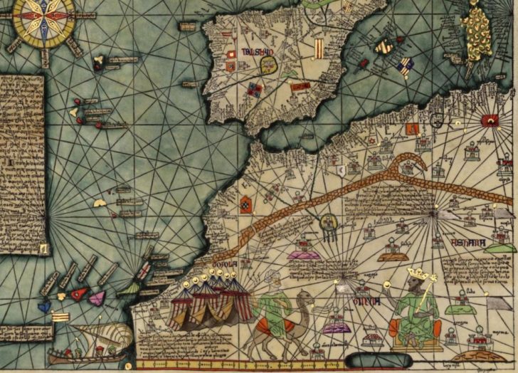 Map : Catalan Atlas, 1375 (Iberian Peninsula and NW Africa). Shortly ...