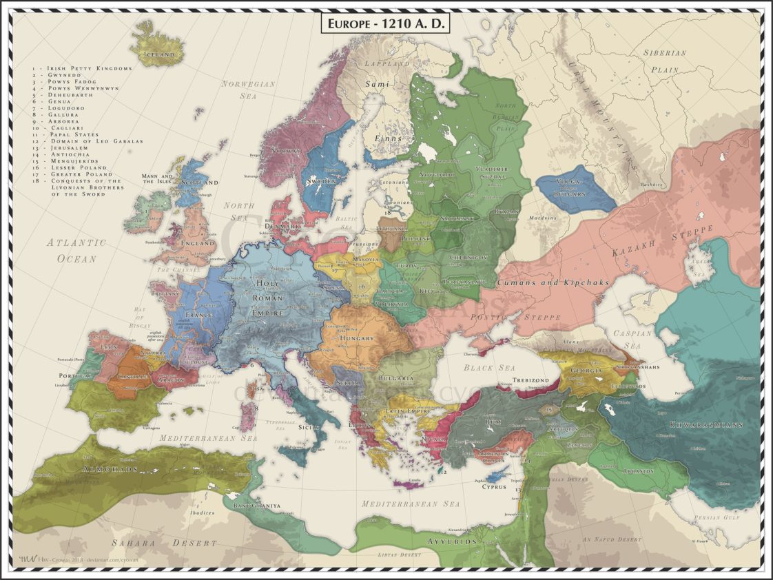 Map : Europe 1210 by Cyowari on DeviantArt – Infographic.tv – Number ...