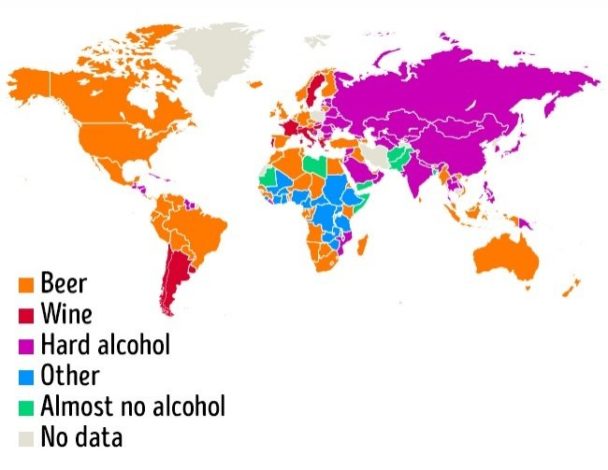 Map : Favourite alcohol in the world. What’s yours? – Infographic.tv ...