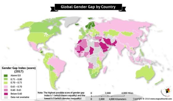 Map : Global Gender Gap Index, 2017. - Infographic.tv - Number one ...