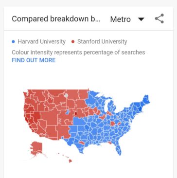 Map : Harvard vs. Stanford – Infographic.tv – Number one infographics ...