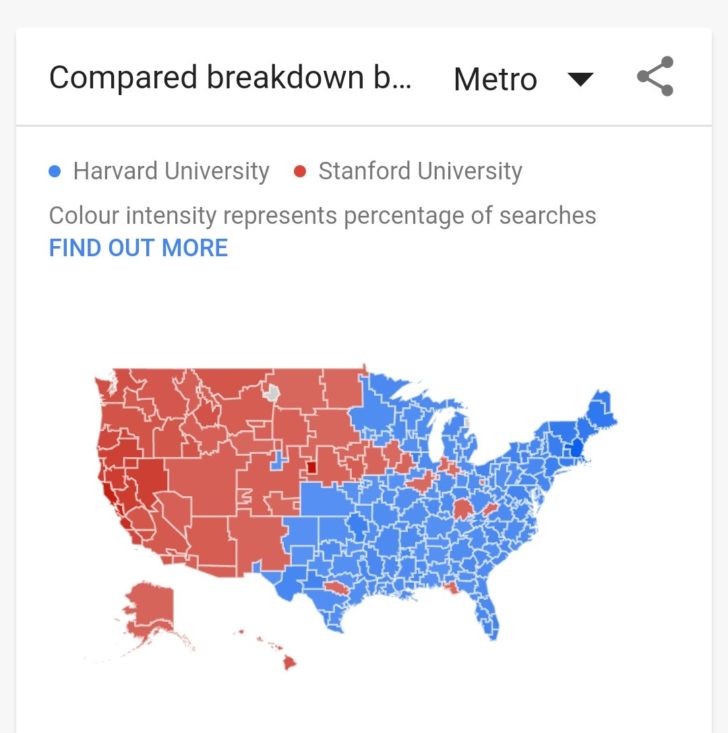 Map : Harvard vs. Stanford – Infographic.tv – Number one infographics ...