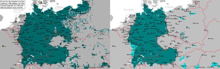 Map : Map of German-Speaking areas in 1910 and after 1945 – Infographic ...