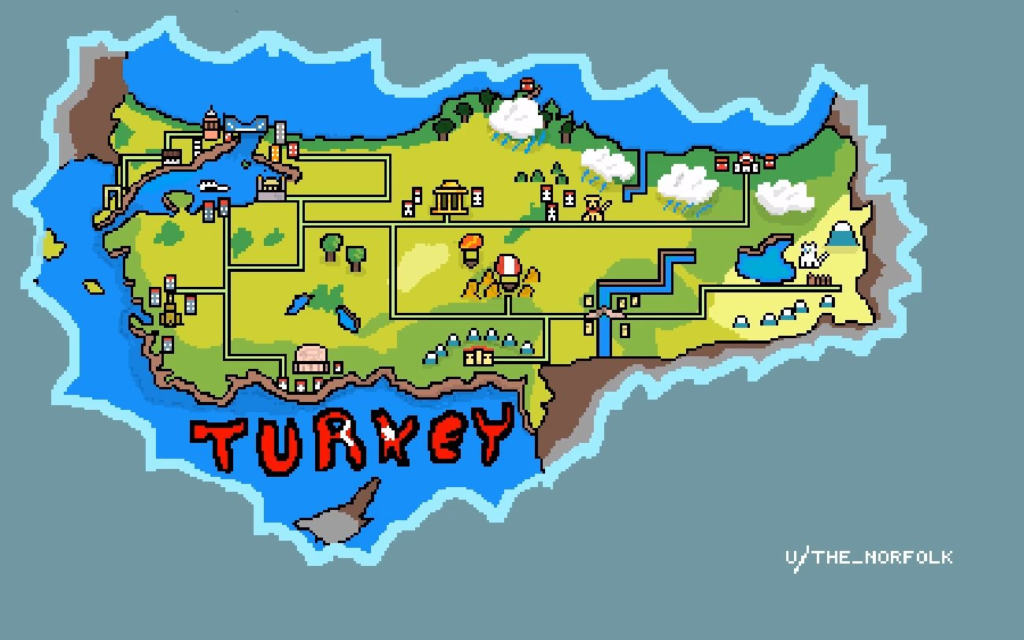 Map : Pixel art map of Turkey (OC) – Infographic.tv – Number one ...