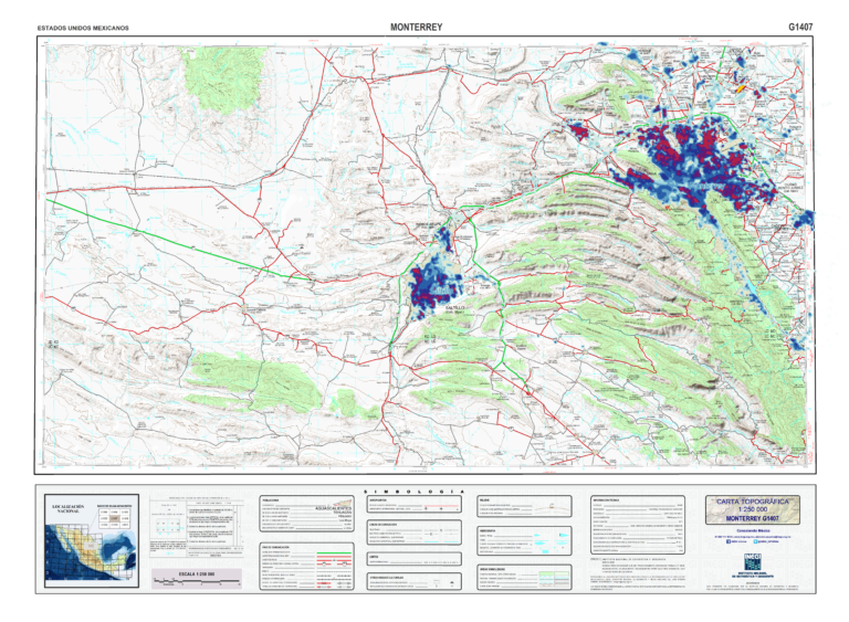 Map : Population Density in Greater Monterrey and Saltillo, the 3rd and ...