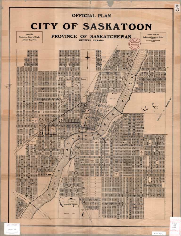 Map : Saskatoon, Saskatchewan (1926) - Infographic.tv - Number one ...