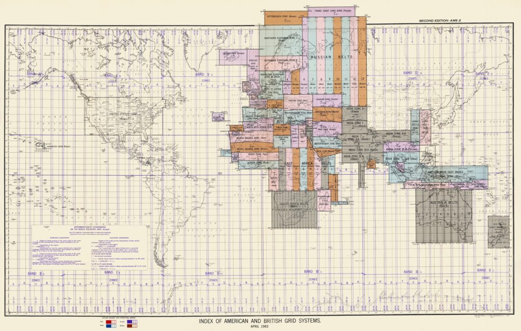 Map : The British and American Grids of World War Two (April 1943 ...
