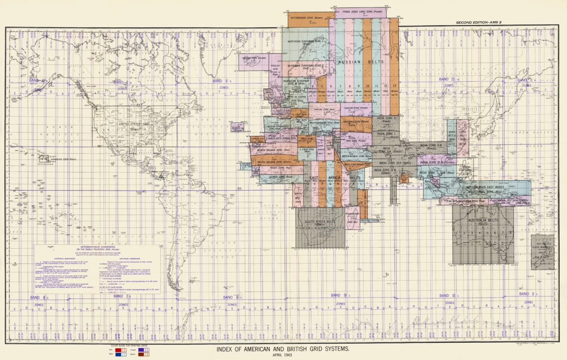 Map : The British and American Grids of World War Two (April 1943 ...