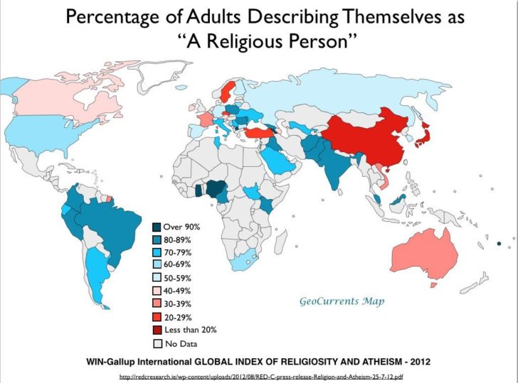 Map : The Religiosity Map – Infographic.tv – Number one infographics ...
