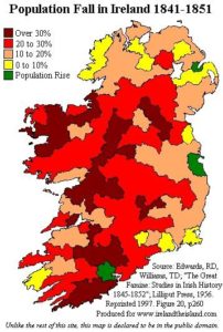 Map : This map showing how the Irish famine affected its population ...