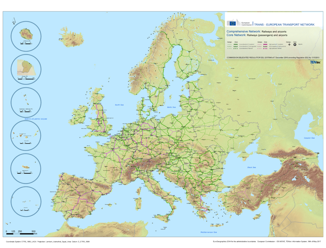 Map : Trans-European Transport Network – Infographic.tv – Number one ...