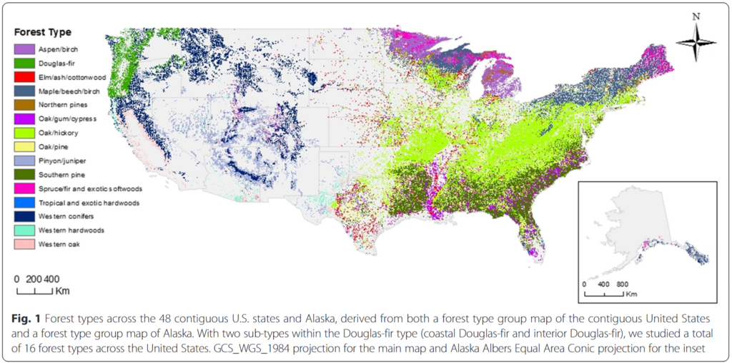 Map : USA Forest Types – Infographic.tv – Number one infographics ...